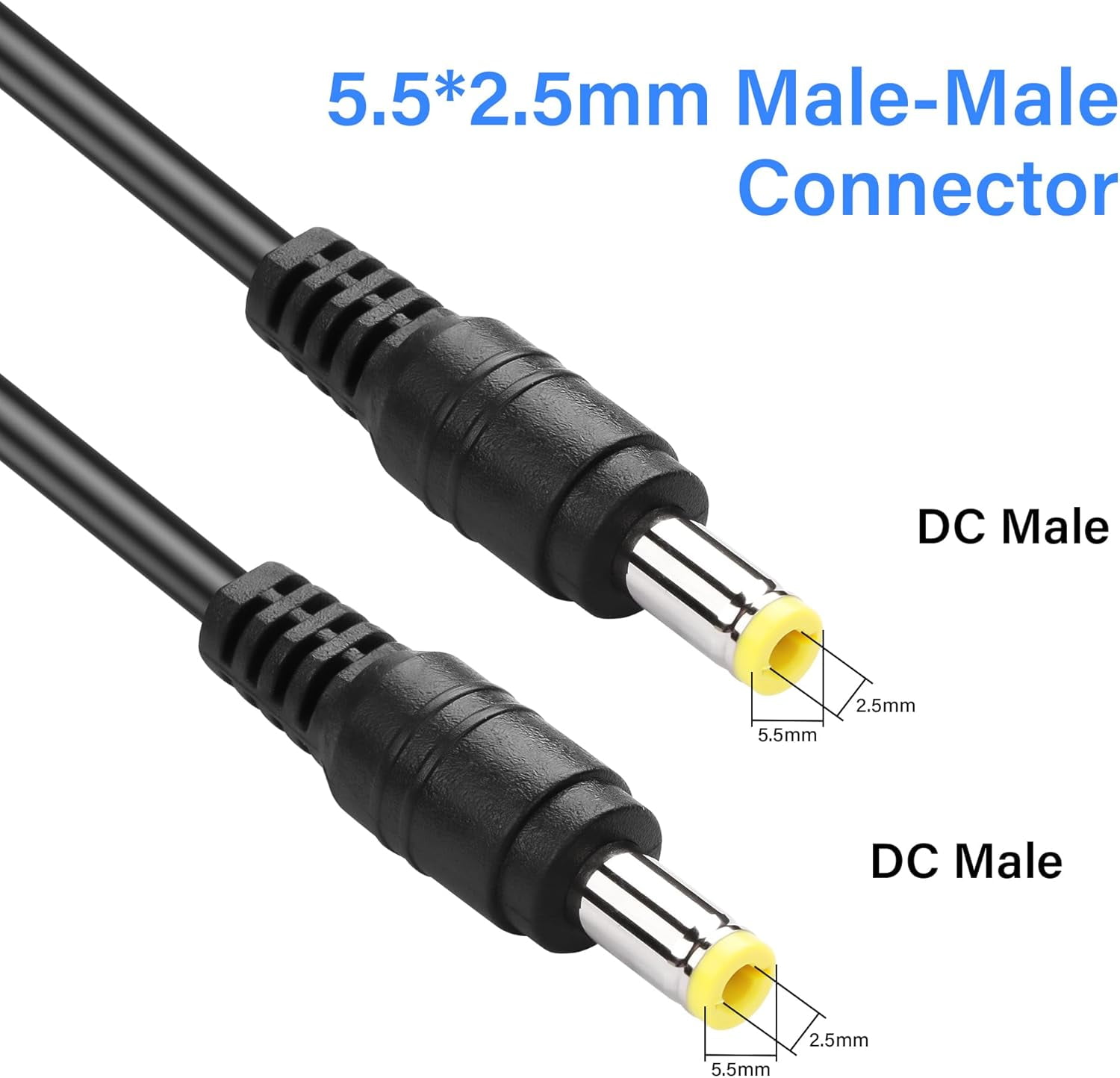 YTGRF-1.5M DC Power Adapter Cable,DC 5.5x2.5mm Male to Male ...