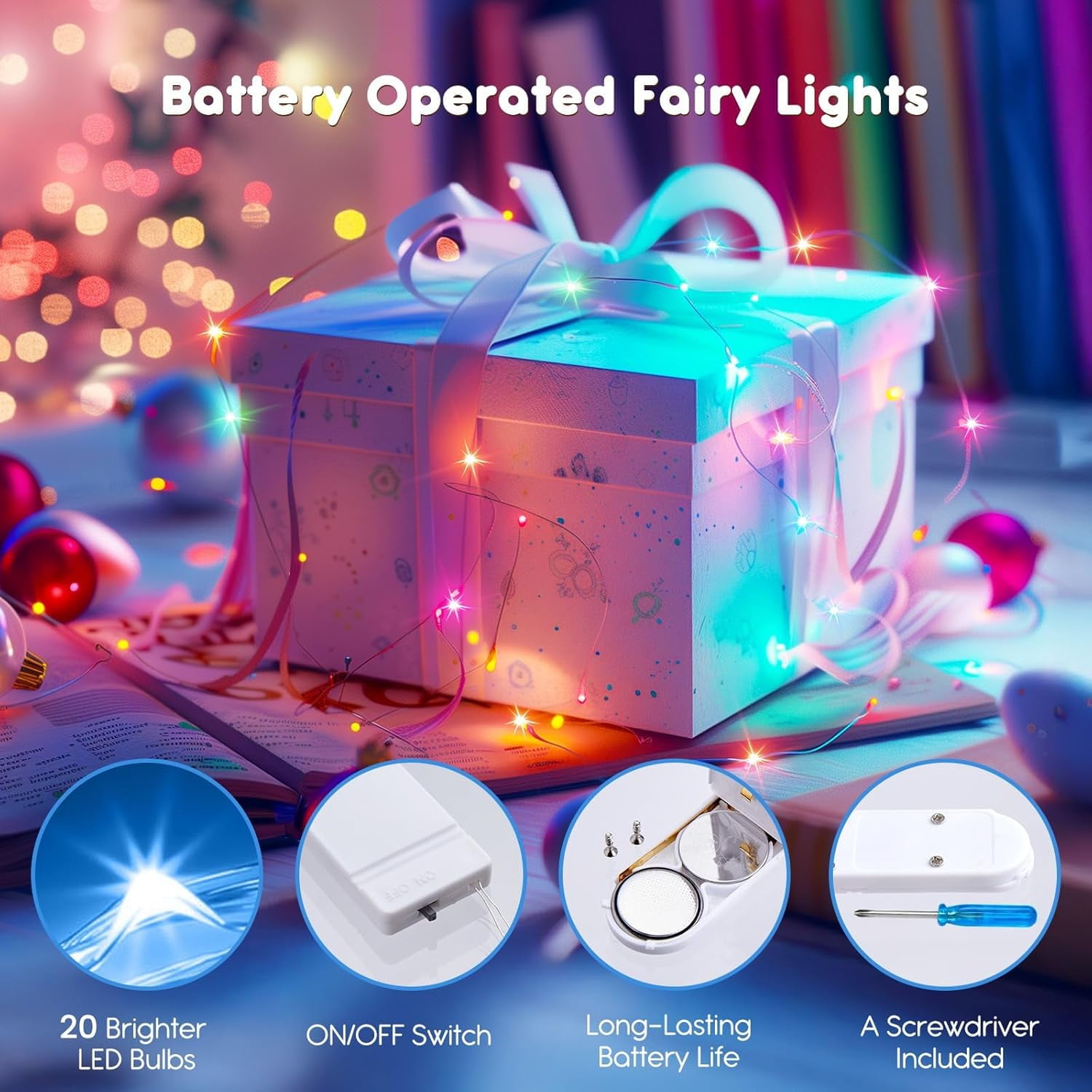 YTGRF-12 Pack Easter Day Pastel LED Fairy Lights Battery Operated ...