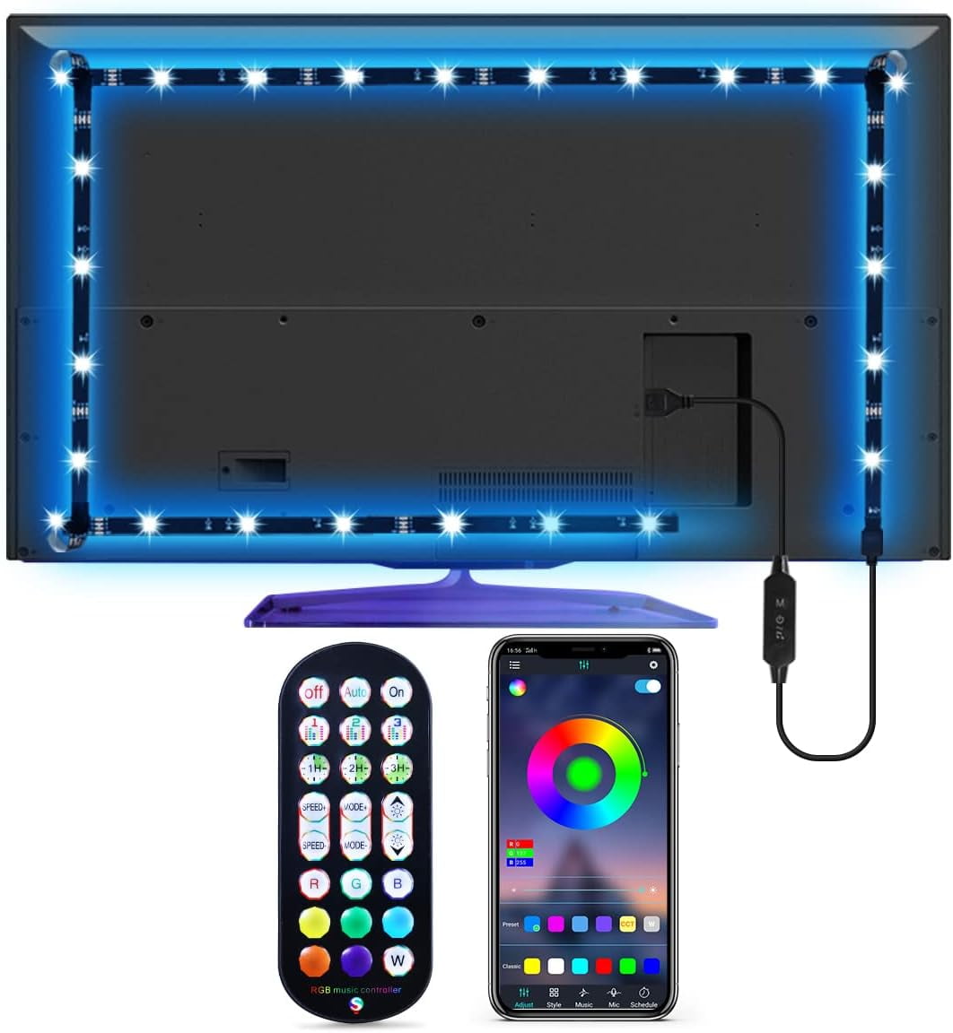 YTGRF-13.1ft LED TV Backlight for 46-60in TVs - RGB Color Changing LED ...