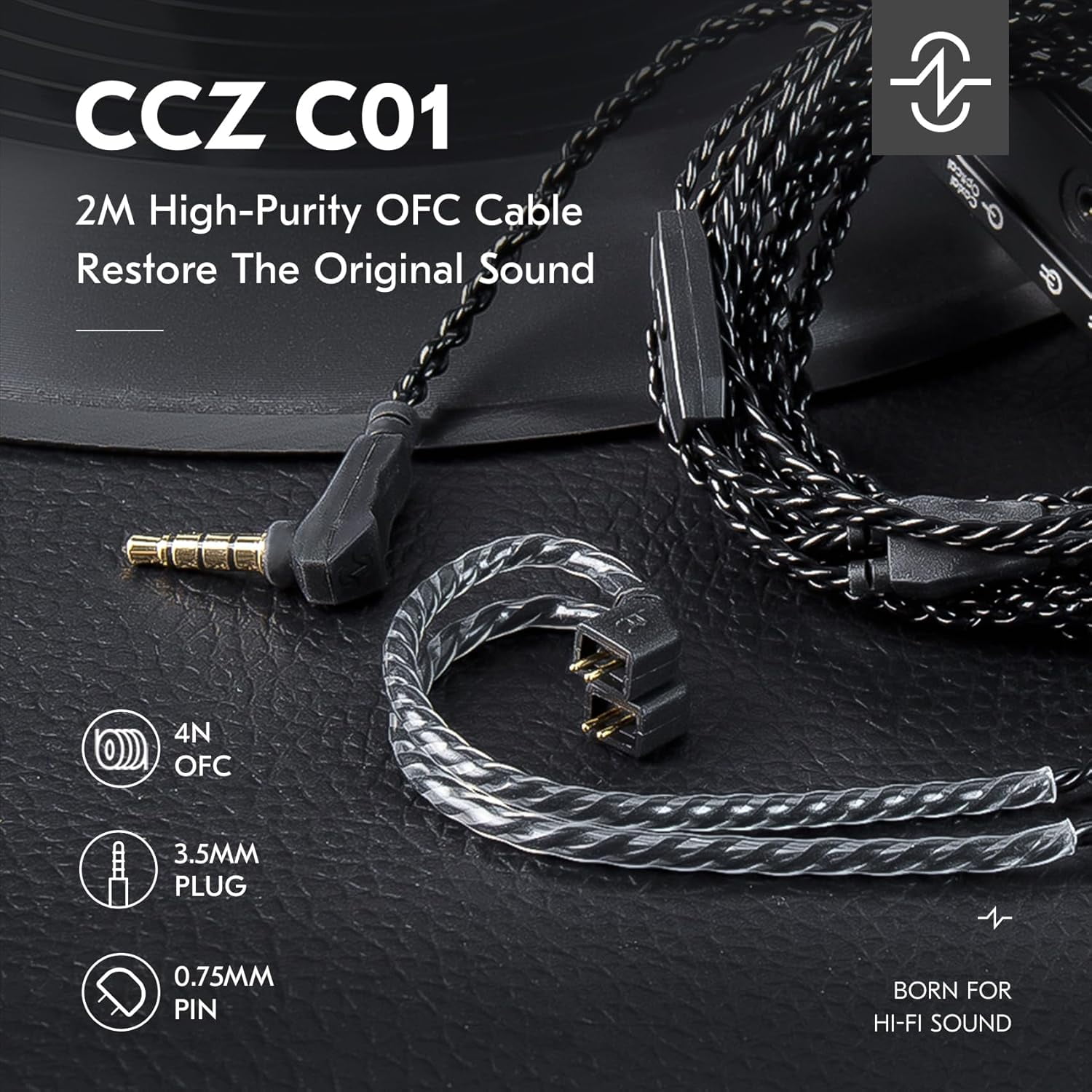 YTGRF-2 M Long IEM Cable with Mic, KBEAR KS1 Earphones in Ear Monitor ...