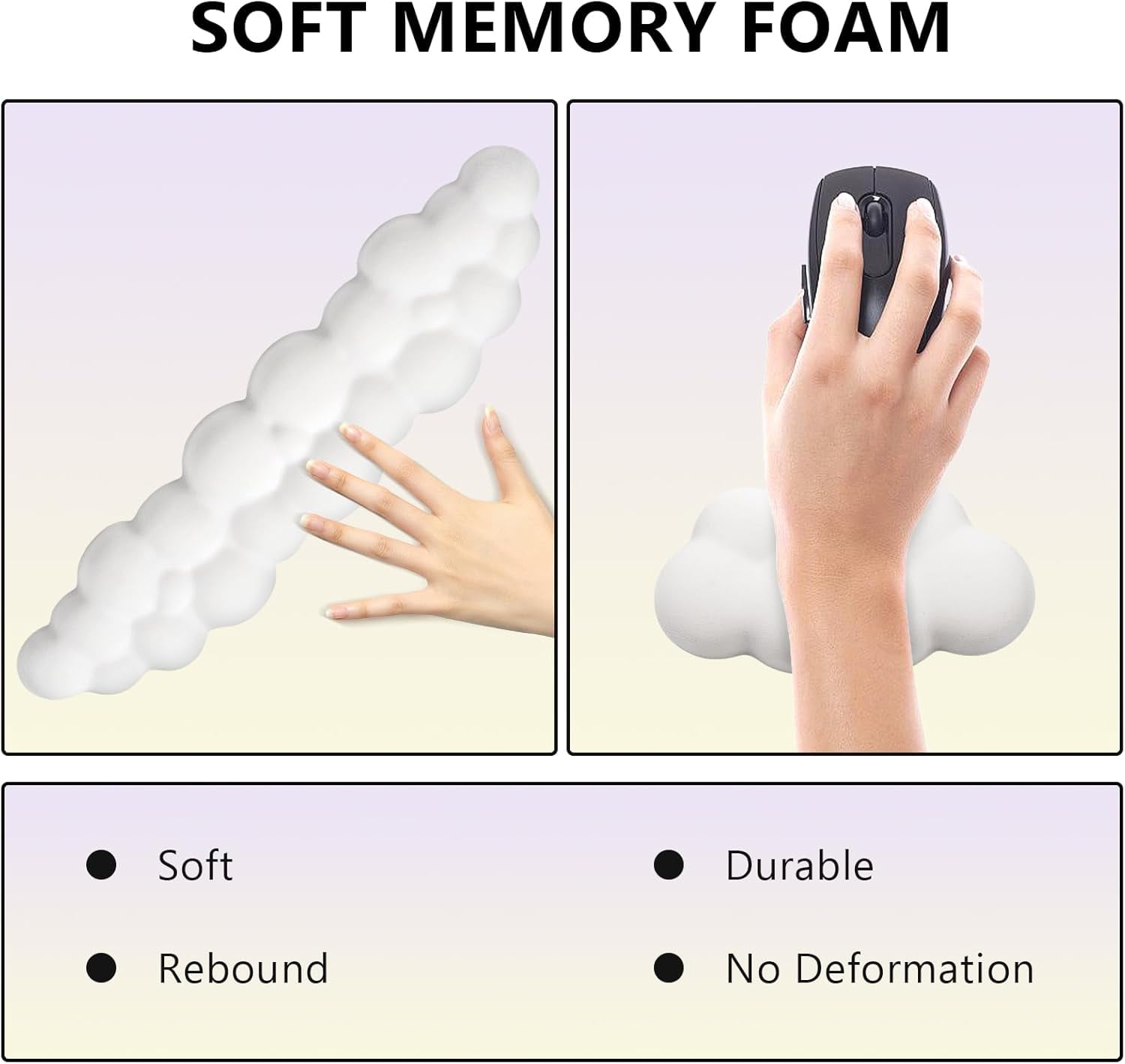YTGRF-2 PCS Keyboard Cloud Wrist Rest, Memory Foam Keyboard Palm Rest ...