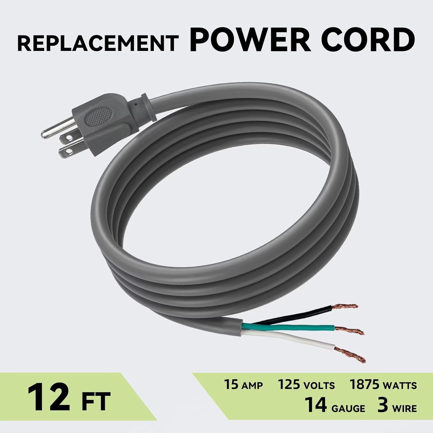 YTGRF-2 Pack 12 ft 14/3C SJTW Appliance and Power Tool Cord, 14 Gauge 3 ...