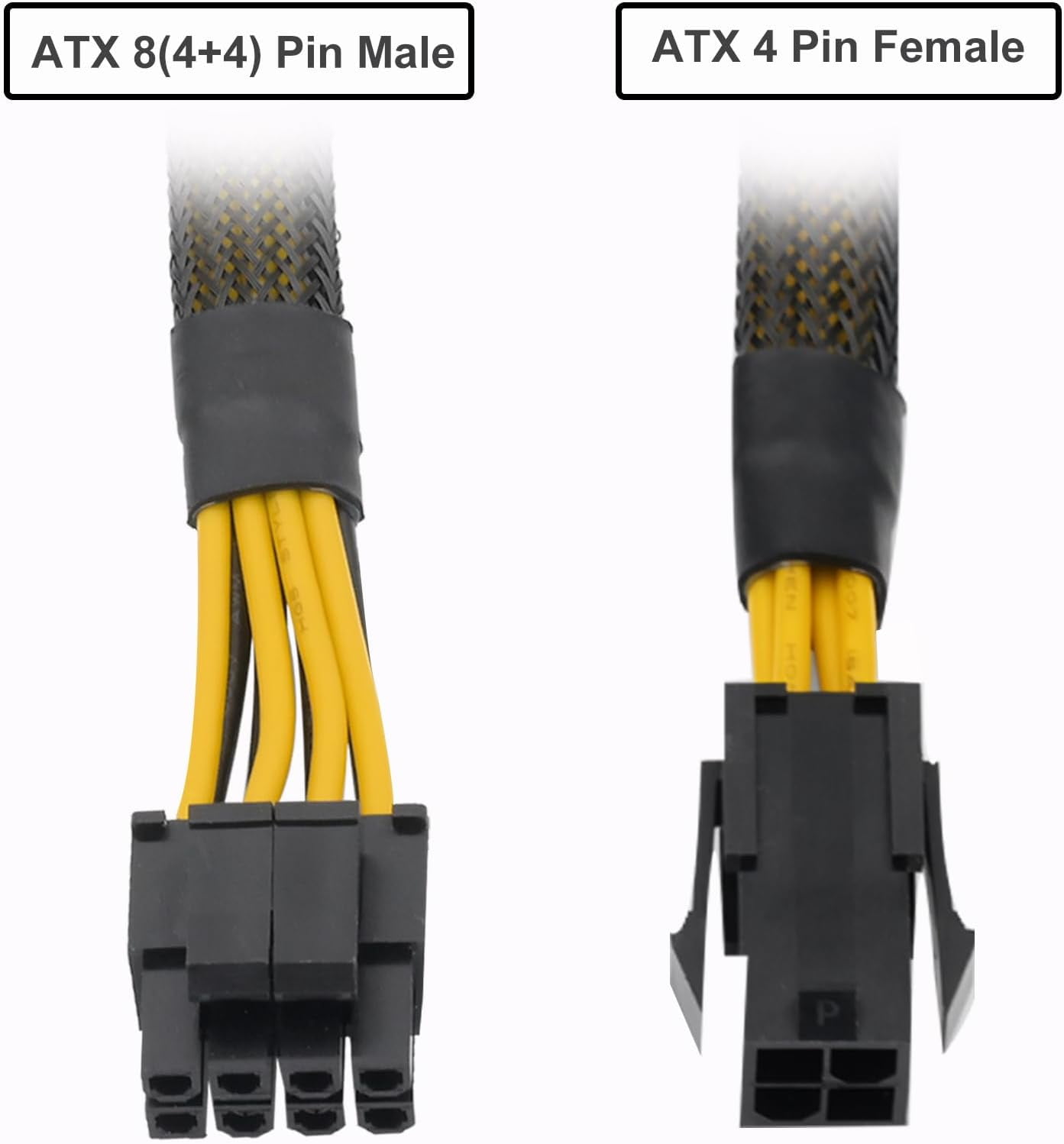 YTGRF-(2-Pack) 4 Pin to 8 Pin CPU Power Adapter, ATX 4 Pin Female to ...