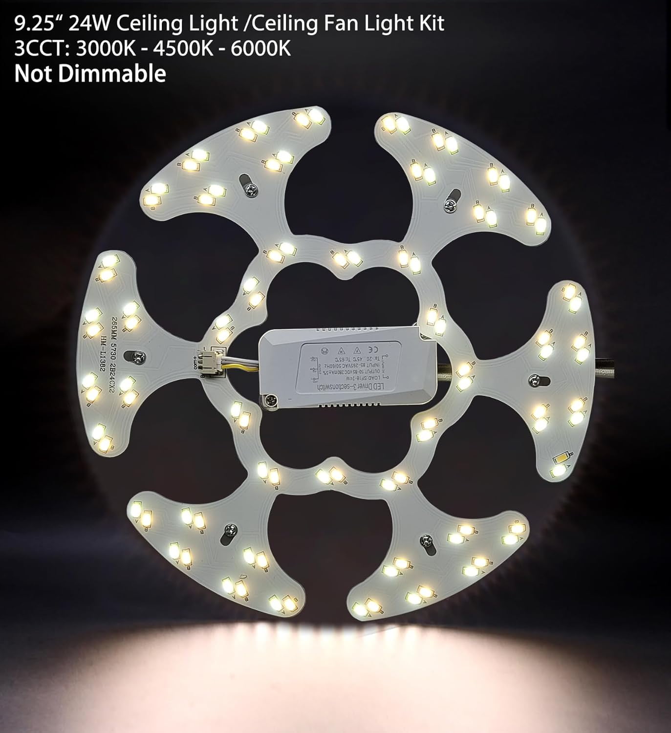 YTGRF-24W LED Flush Mount Ceiling Fan Ring Light Kit Replacement ...