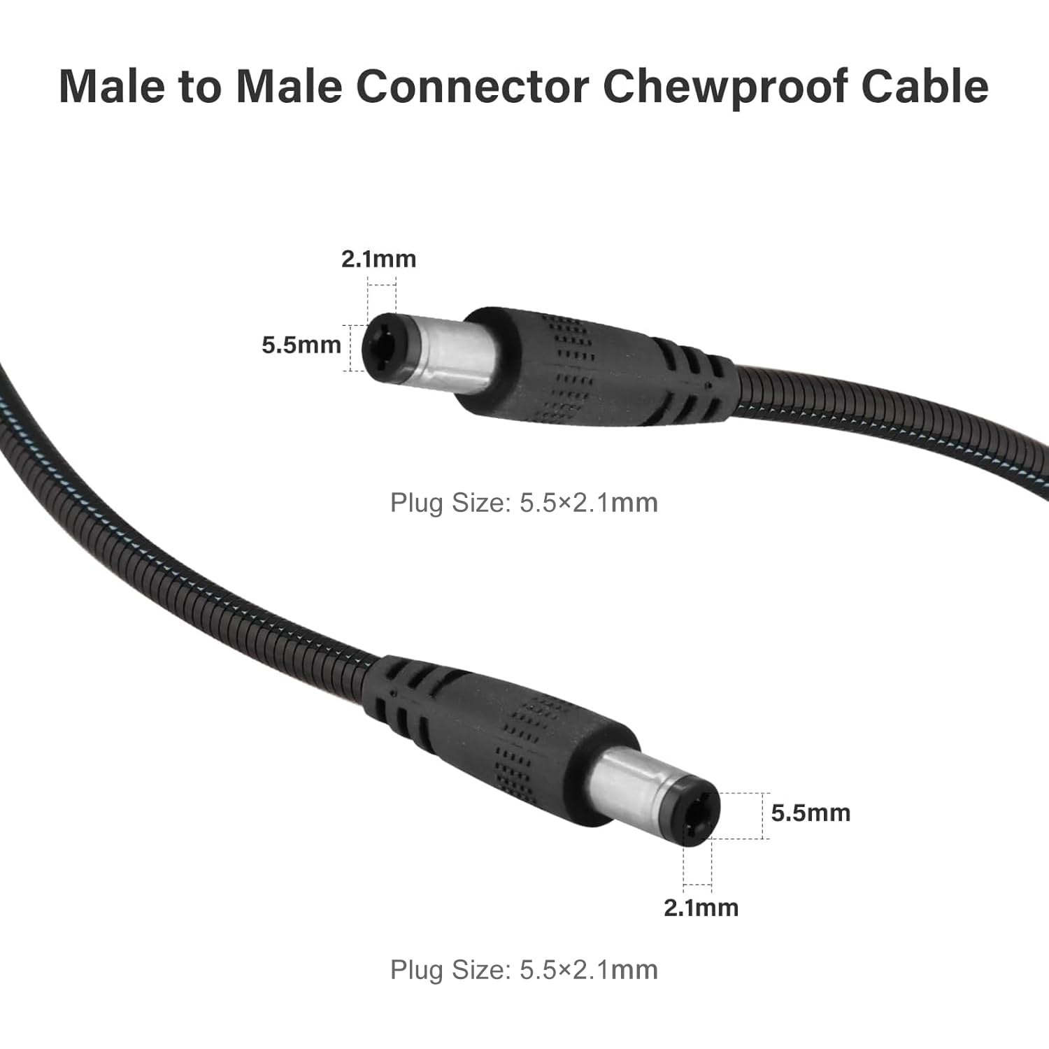 YTGRF-2M Chewproof Power Cable for Connector,Male to Male DC Extension ...