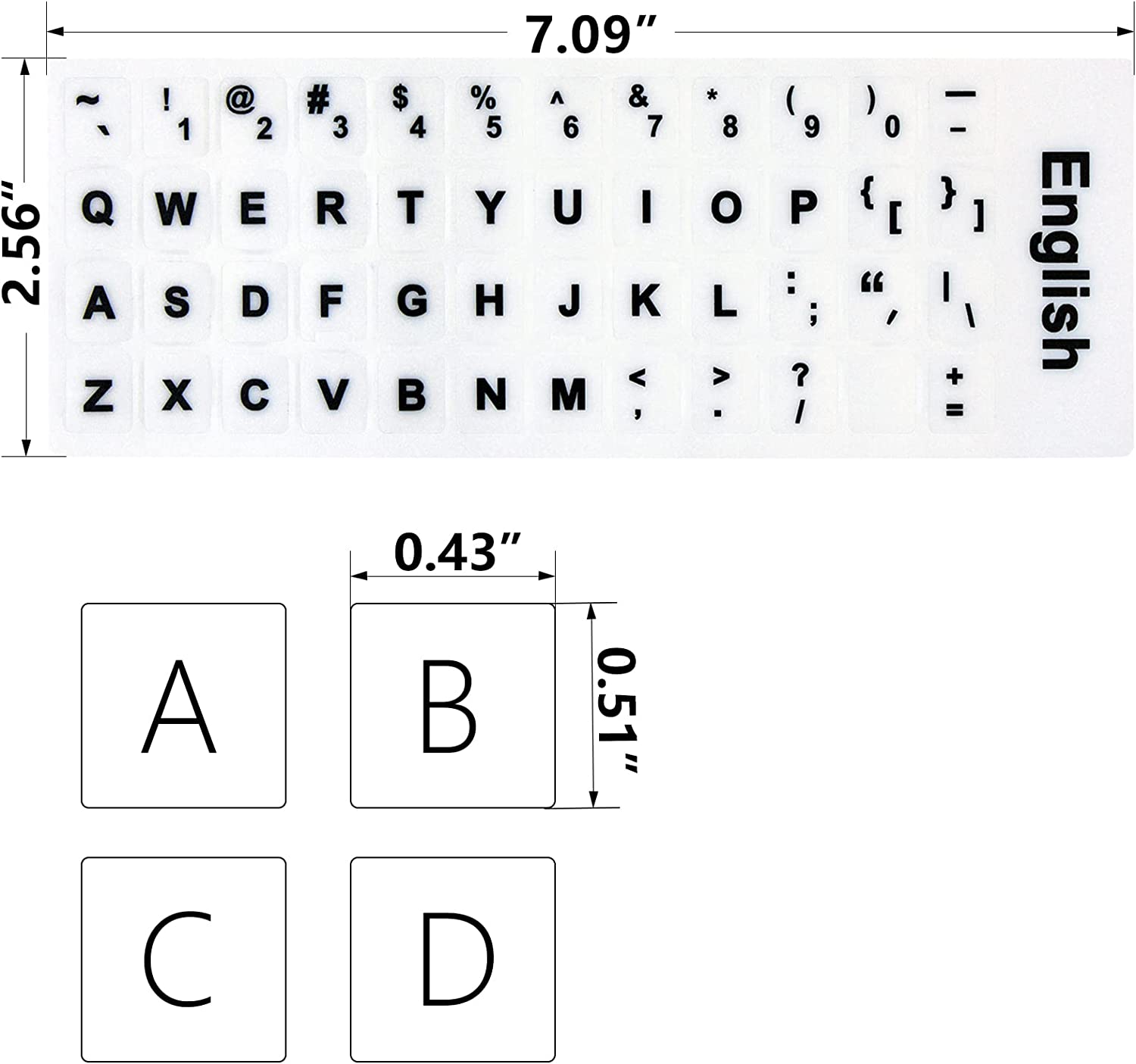 YTGRF-2Pcs Universal English Keyboard Stickers for PC Computer Mac ...