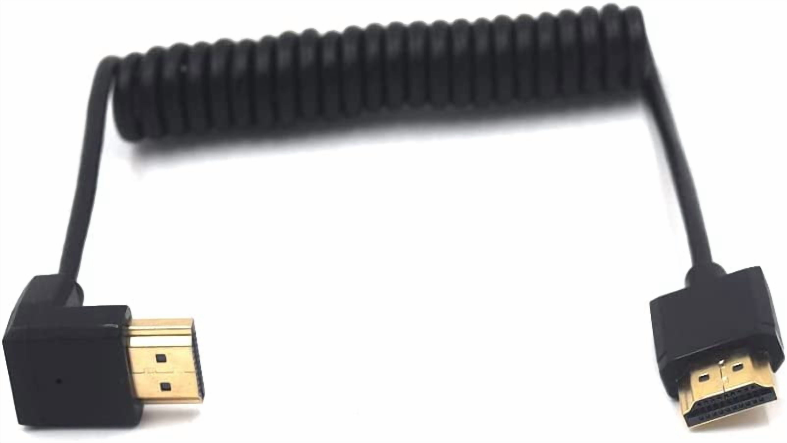 YTGRF-3.9ft HDMI 4K@60Hz Coiled Cable, Downward Angle HDMI 2.0 Version ...