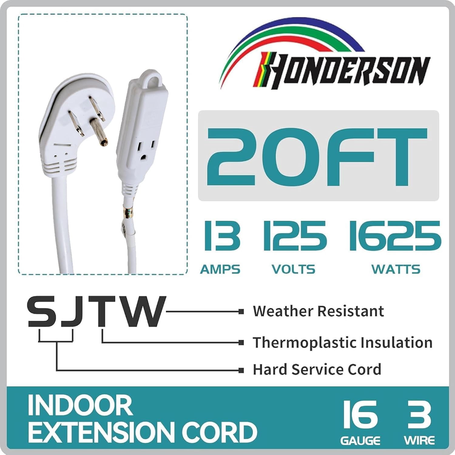 YTGRF-3-Outlets Flat Plug Indoor Extension Cord Outlet Extender, UL ...
