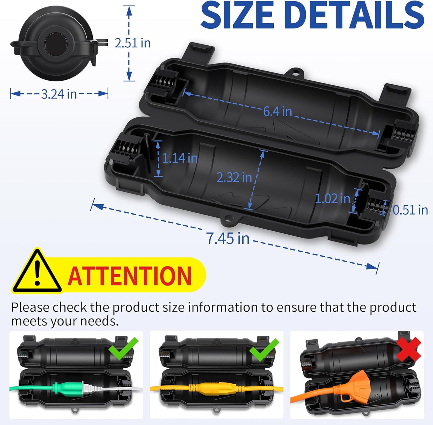 YTGRF-3 Pack Outdoor Extension Cord Safety Cover with Waterproof Seal ...