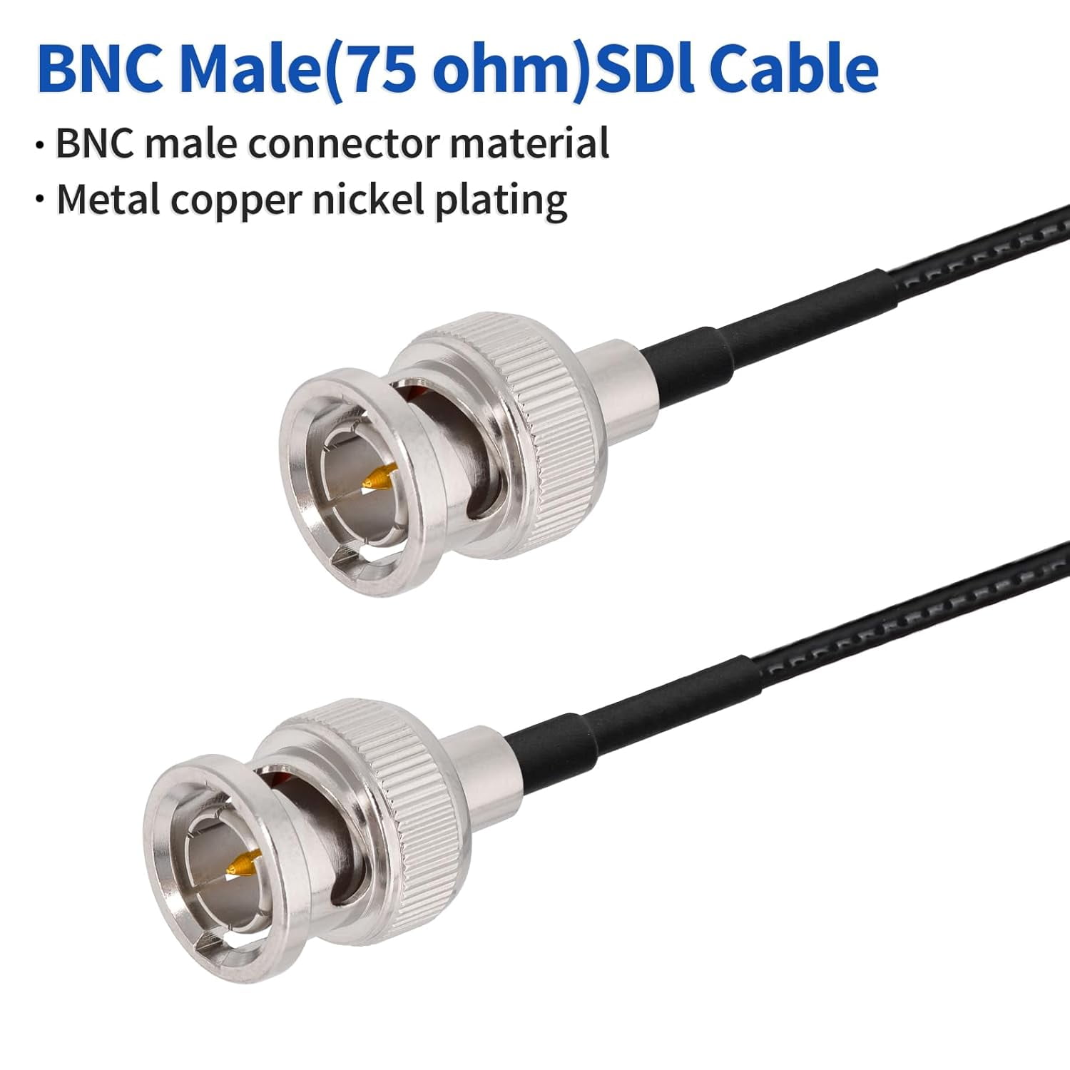 YTGRF-3G SDI Cable 33ft Long 75 Ohm BNC Male to Male Thin Black RG179 ...