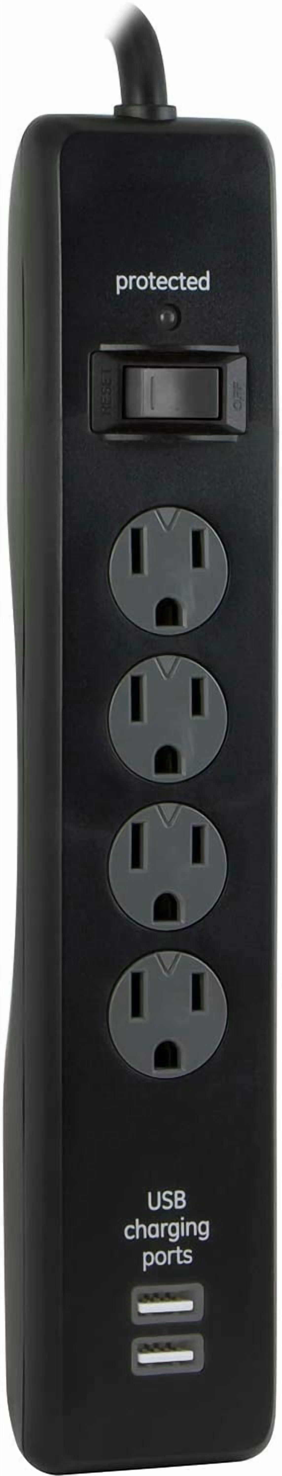 YTGRF-4-Outlet Surge Protector, 2 USB Ports, 3 Ft Power Cord, 800 ...