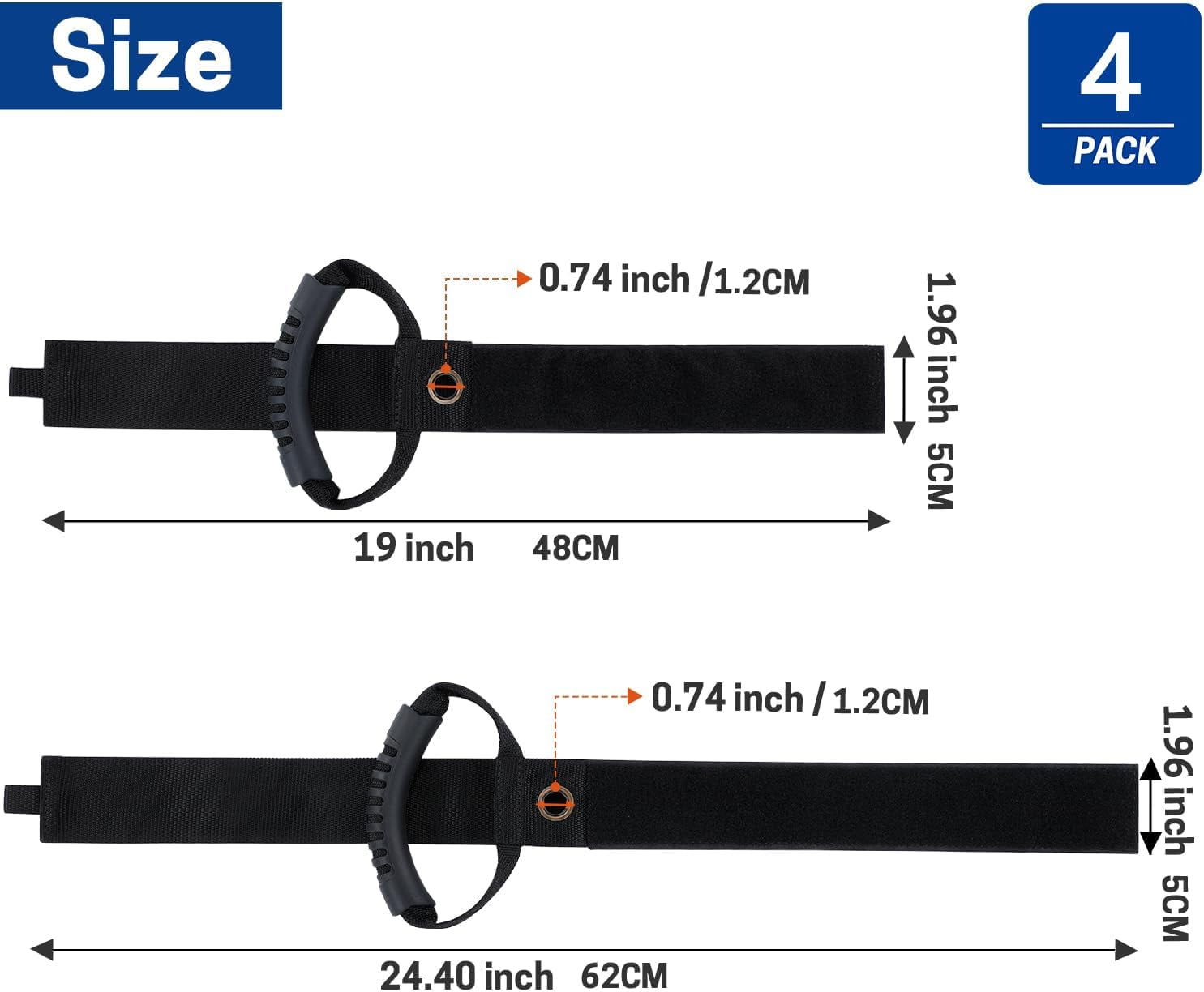 YTGRF-4 Pack Extension Cord Holder Storage Straps, 19 Inch & 24 Inch ...