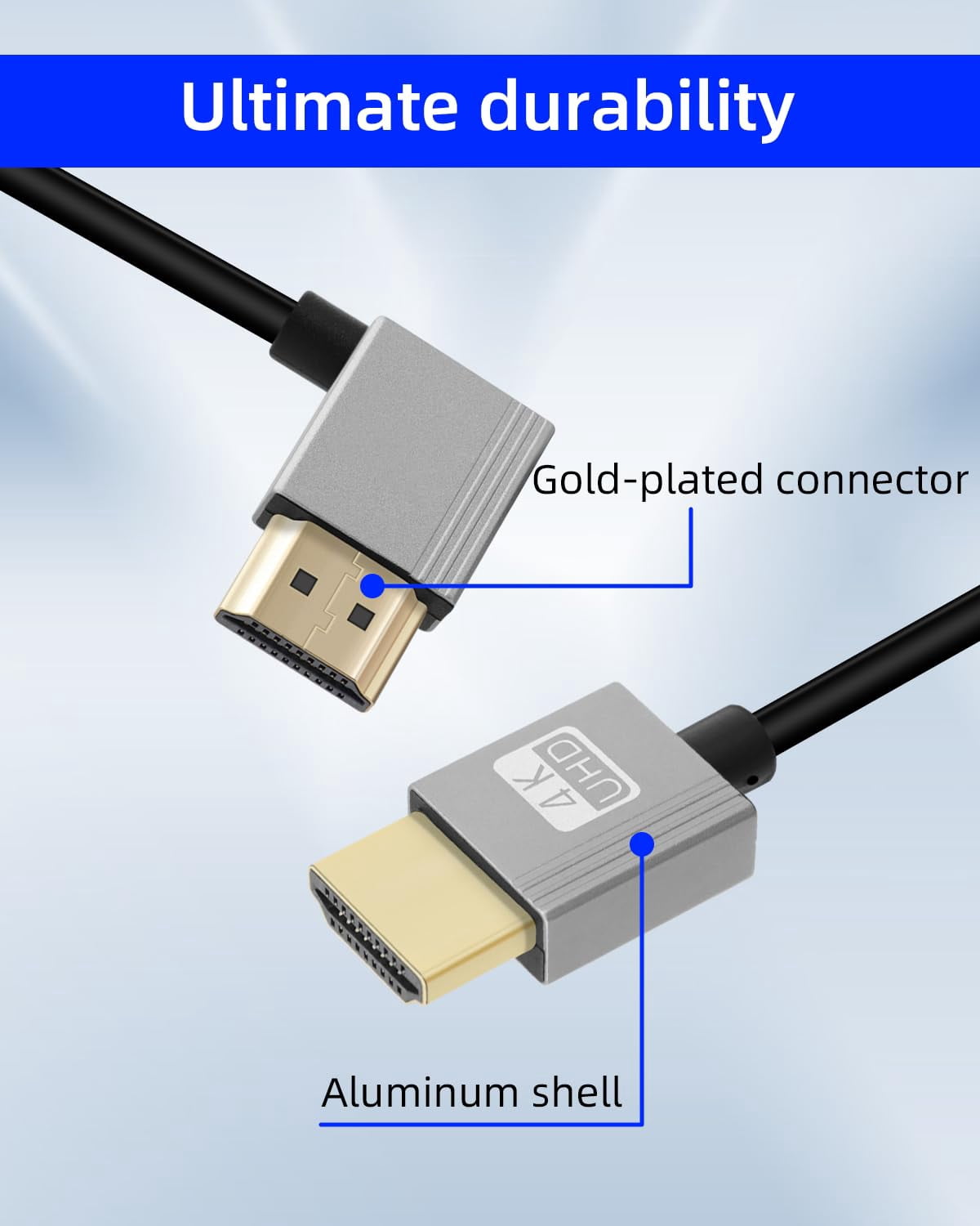 YTGRF-4K Left Angle HDMI Coiled Cable 2.2FT,90 Degree Short HDMI to ...