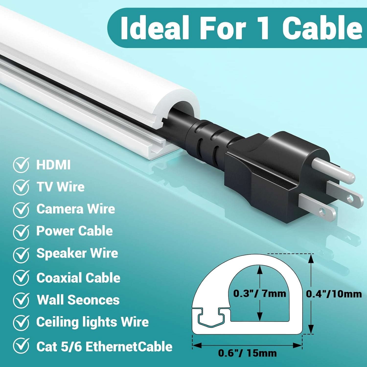 YTGRF-78 Inch Self-Adhesive TV Cable Hider, Home Audio Flexible Wire ...