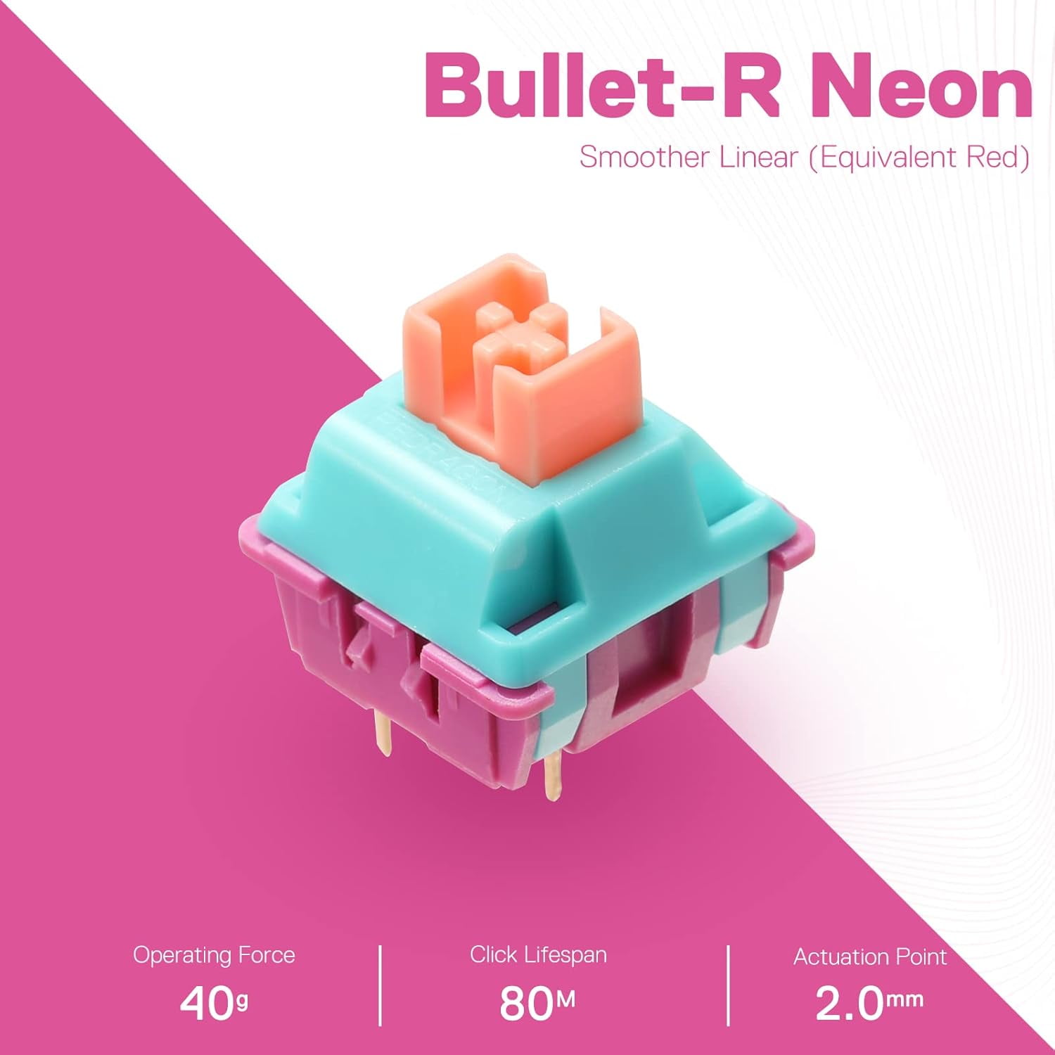 YTGRF-A113 Bullet-R Linear Mechanical Switch, 3-Pin Plate Mounted Red ...