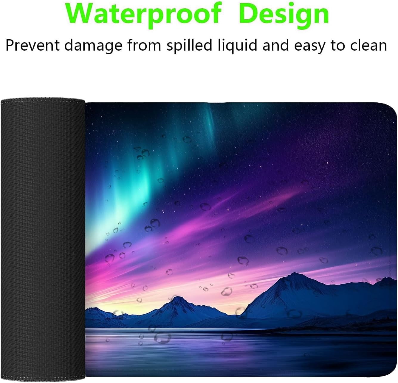 YTGRF-Aurora Gaming Mouse Pad Purple Green Starry Sky Beautiful XL ...