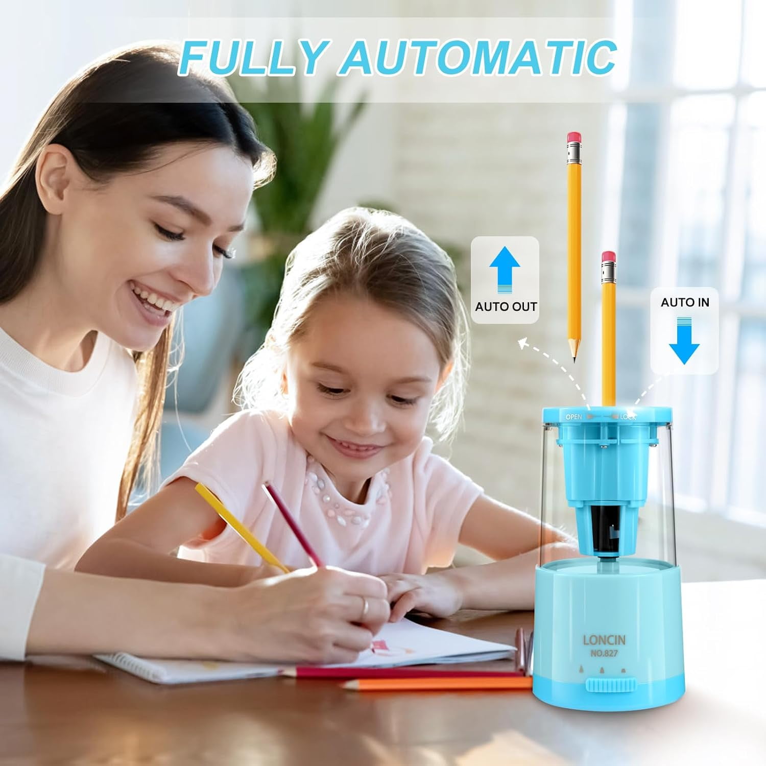 YTGRF-Automatic Electric Pencil Sharpener: Fast & Quiet, Universal 6 ...