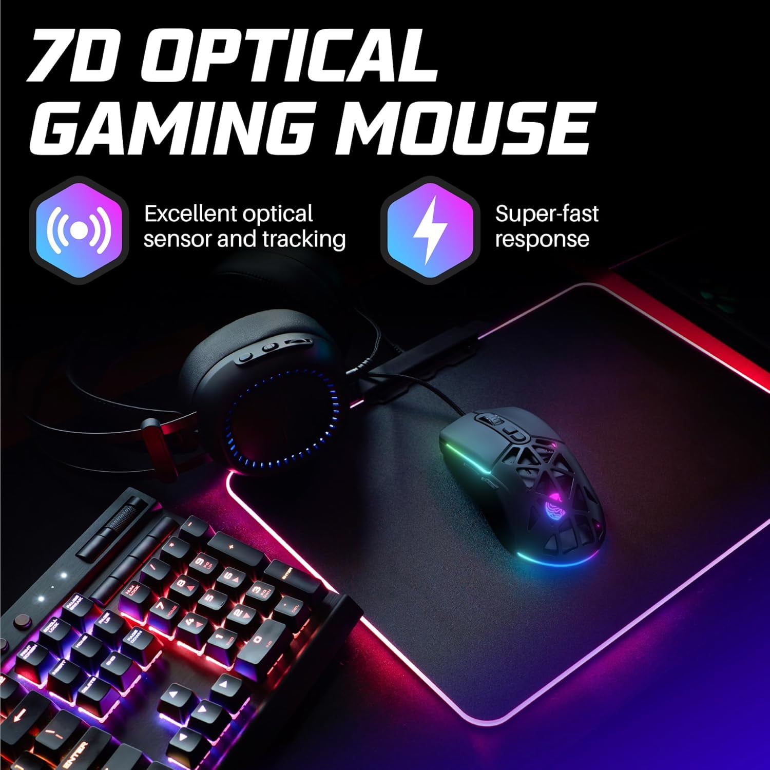 YTGRF-Blade Ergonomic Lightweight Gaming Mouse | LED Gaming Mouse with ...