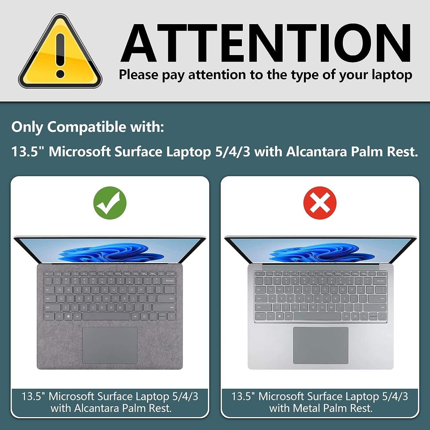 YTGRF-Case for 13.5" Microsoft Surface Laptop 5 4/3 with Alcantara Palm ...