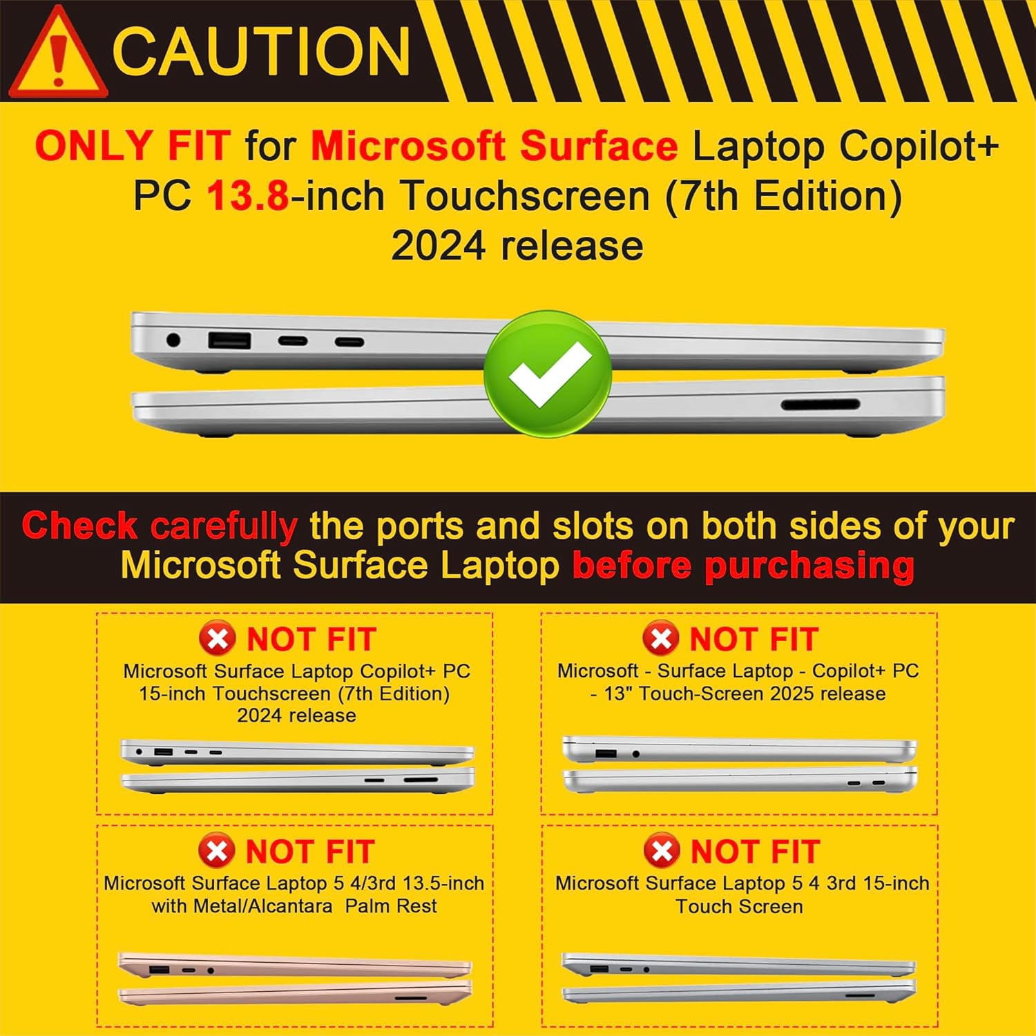 YTGRF-Case for Microsoft Surface Laptop 2024, Windows 11 Copilot+ PC ...