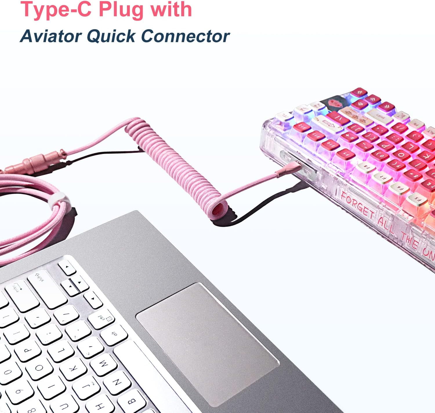 YTGRF-Coiled Keyboard Cable, Pro Custom Coiled USB C Cable for Gaming ...