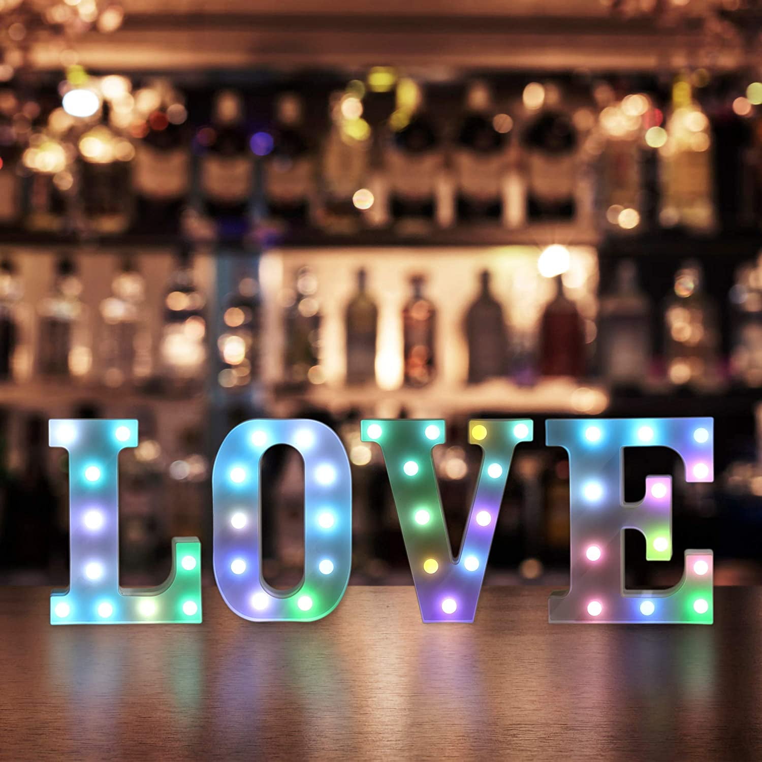 YTGRF-Colorful LED Letter Lights with Remote,Marquee Light Up Letters ...