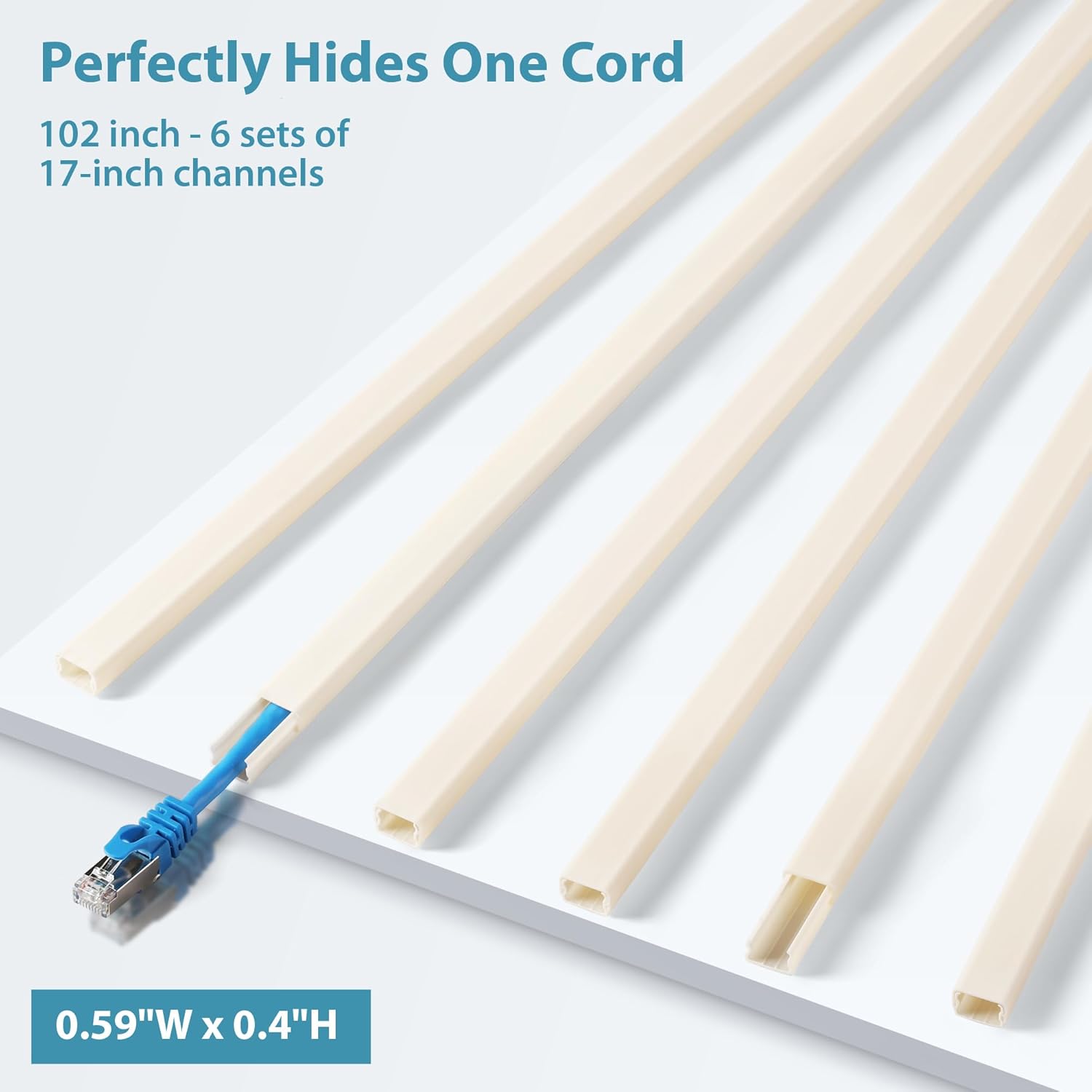 YTGRF-Cord Hider for One Wire, 102in Cable Hider Concealer, Paintable ...