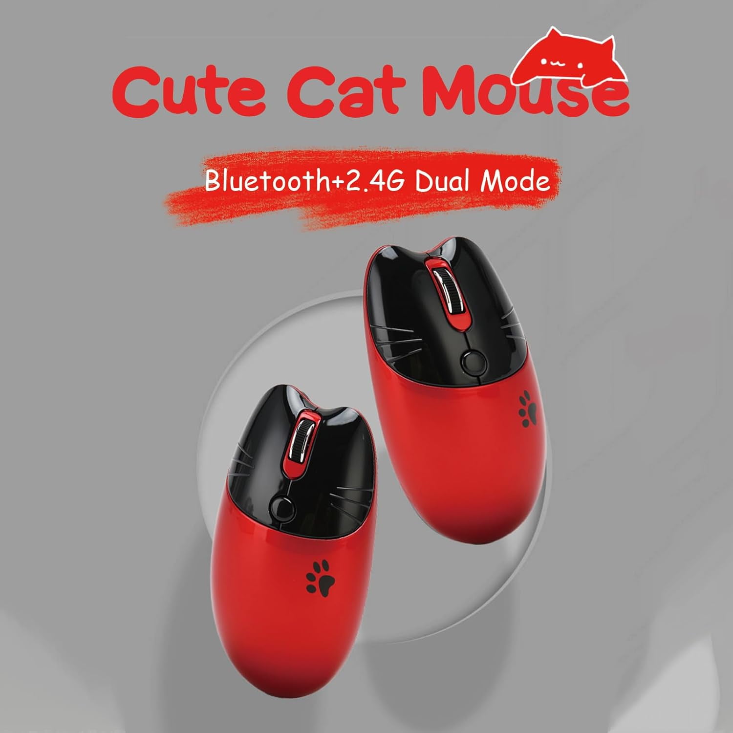 YTGRF-Cute Cat Mouse, 2.4GHz Portable Adjustable DPI Portable Mobile ...