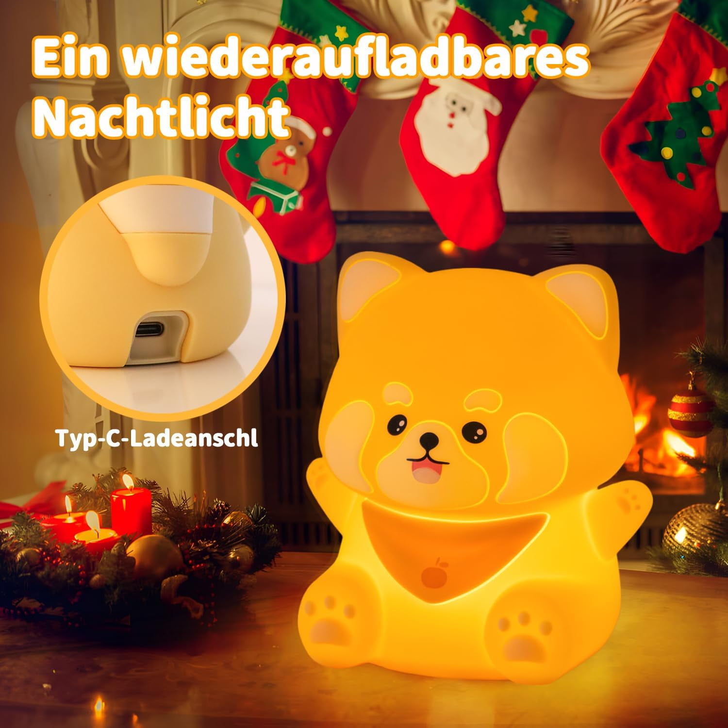 YTGRF-Cute Red Panda Lamp, LED Squishy Animal Night Light for Kids ...
