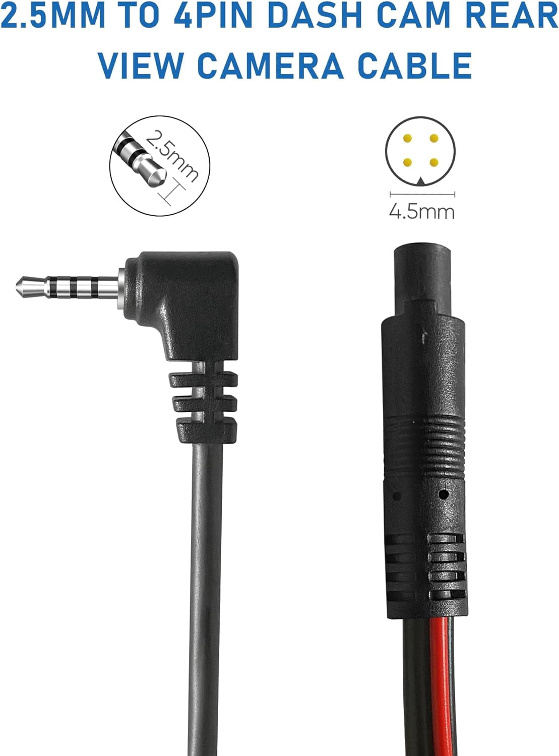 YTGRF-Dash Cam Rear View Camera Cable,(35Ft 4P) Pure Copper Thicker ...