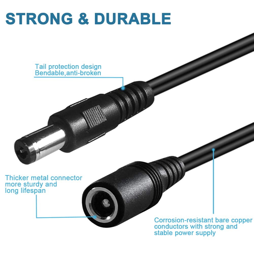 YTGRF-Dc Power Extension Cable,5.5mm x 2.1mm 12v Extension Cord 20FT ...