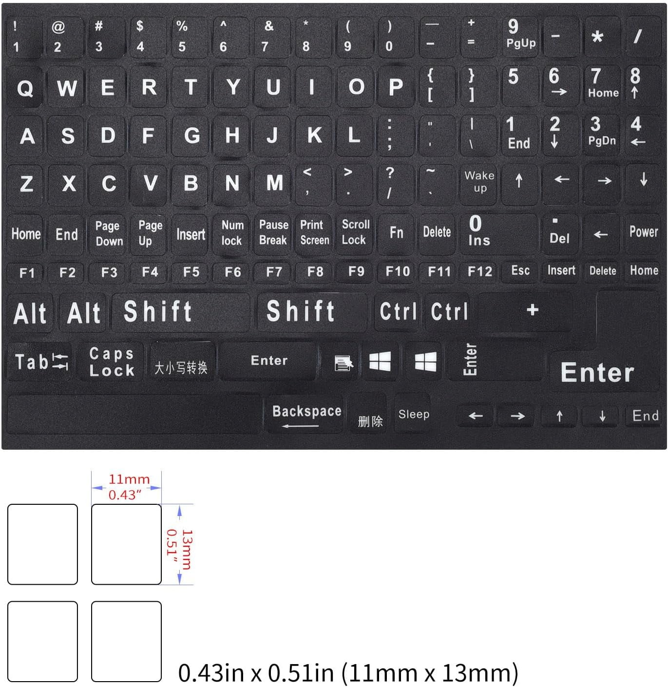 YTGRF-English Keyboard Stickers, Universal Large Letters Computer ...