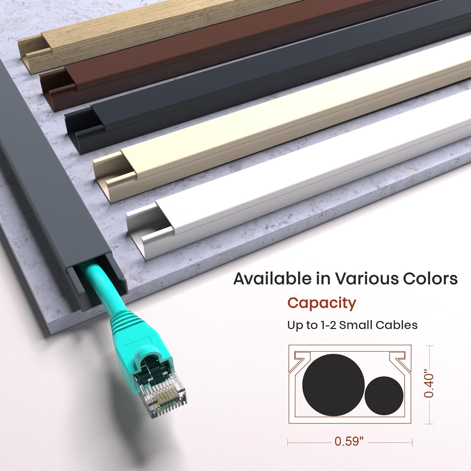 YTGRF-Ethernet Cable Cover Cord Hider - 315in One-Cord Covers for Wires ...