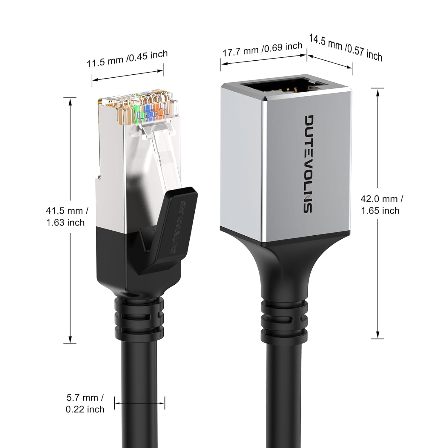 YTGRF-Ethernet Extension Cable 2 Pack, Cat 6 Ethernet Extender Adapter3 ...