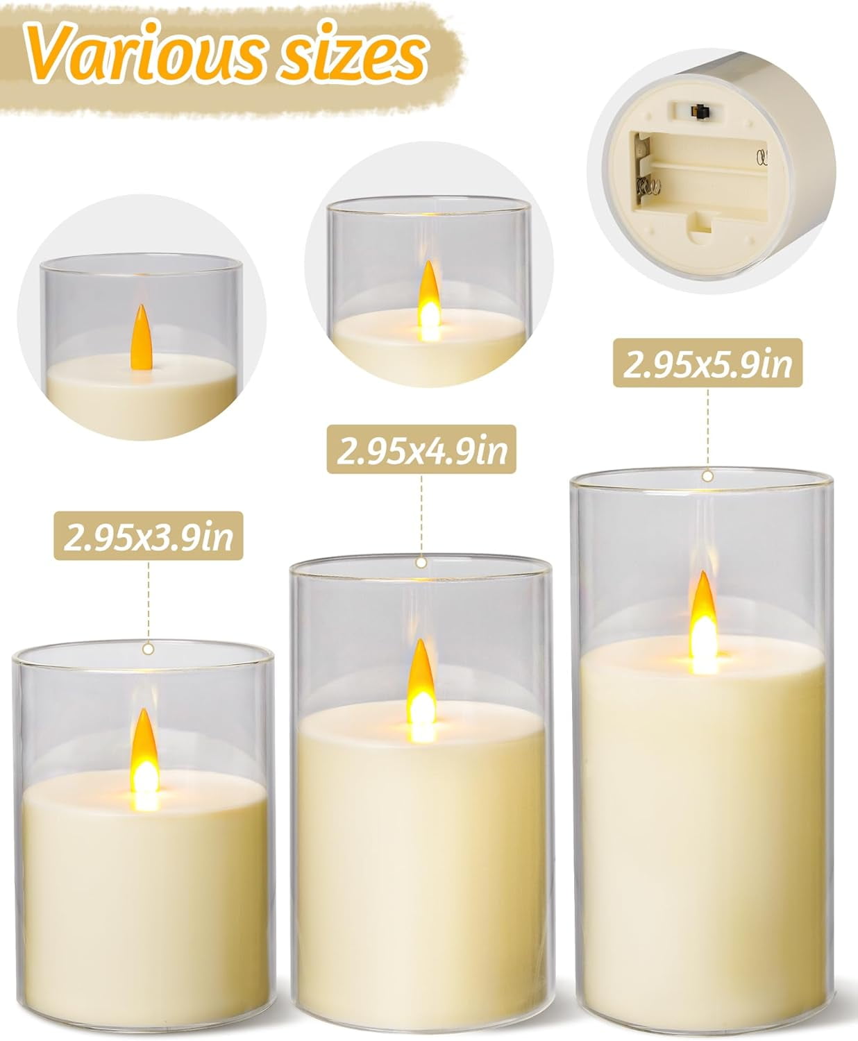 YTGRF-Flameless Candles, LED Candles with Remote Control and Timer, New ...