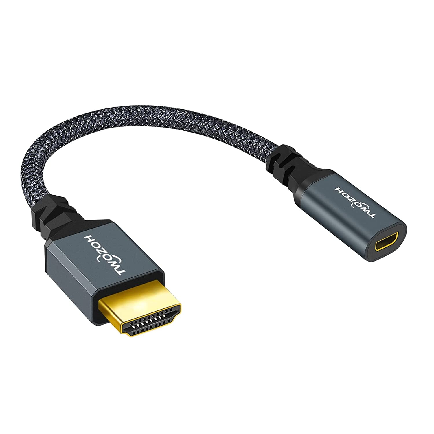 YTGRF-Full Size to Micro HDMI Adapter, Supports 3D/4K 1080p (20CM/0.6FT ...