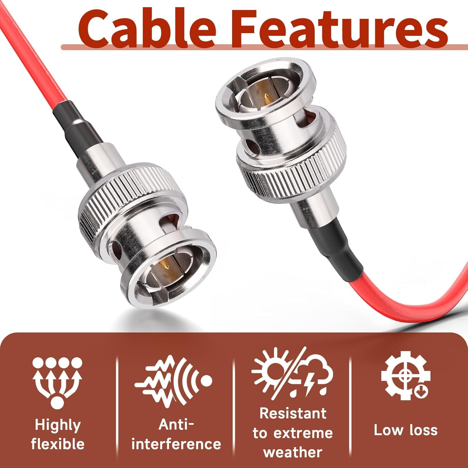 YTGRF-HD-SDI 3G SDI Cable 1ft 75 Ohm BNC Jumper RG179 Thin Coaxial Cable for Cameras BMCC ...