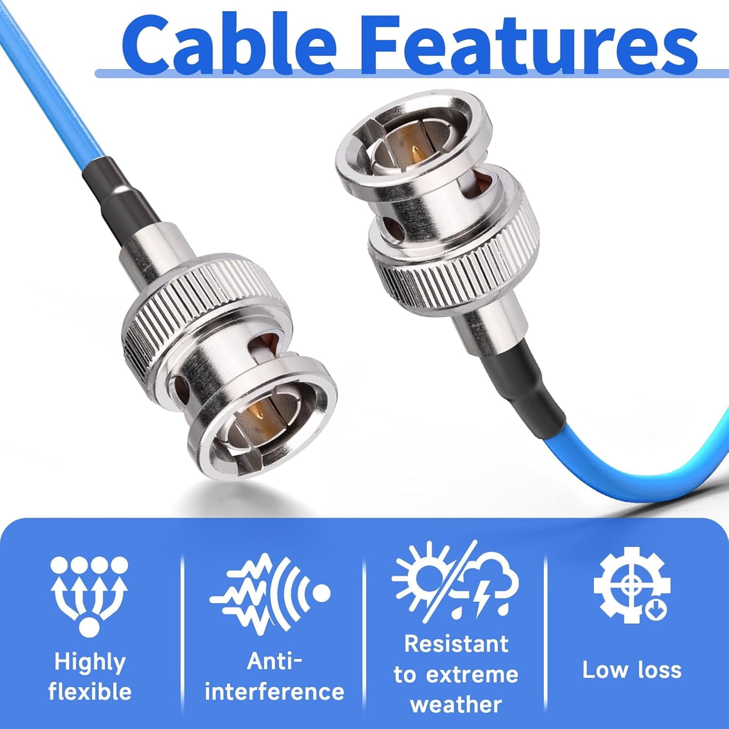 YTGRF-HD-SDI 3G SDI Cables 1ft BNC Jumper 75 Ohm RG179 Thin Coaxial ...