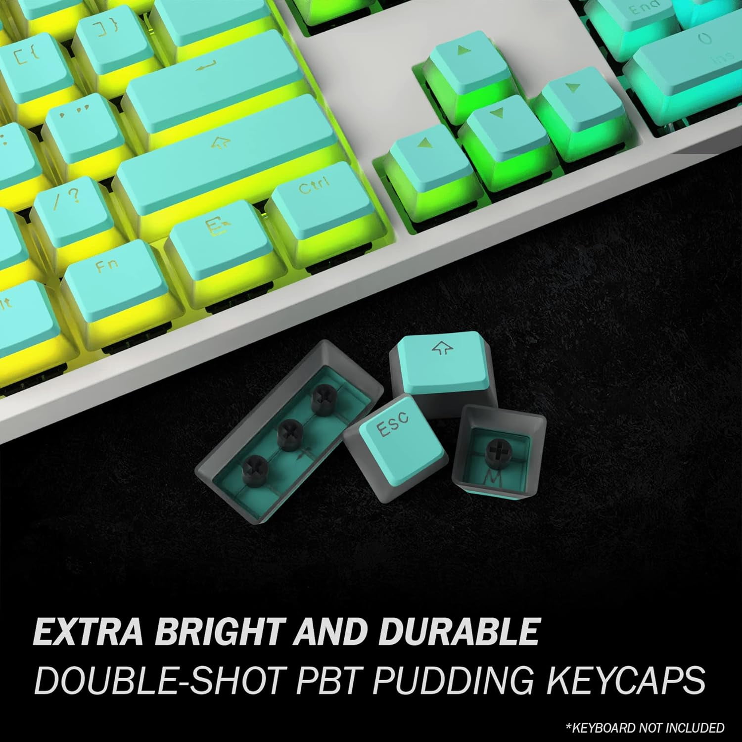 YTGRF-HK Gaming Pudding Keycaps Set | Doubleshot PBT Keycap Set | Full ...