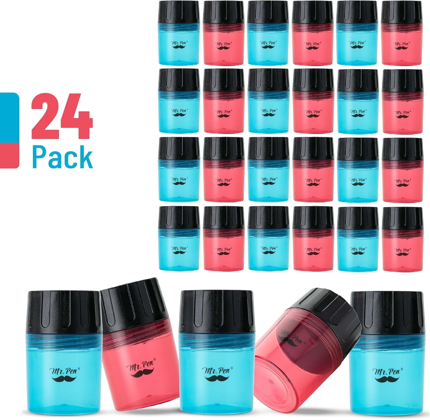 YTGRF-- Handheld Pencil Sharpener for Colored Pencils, 24 Pack, 2 Hole ...