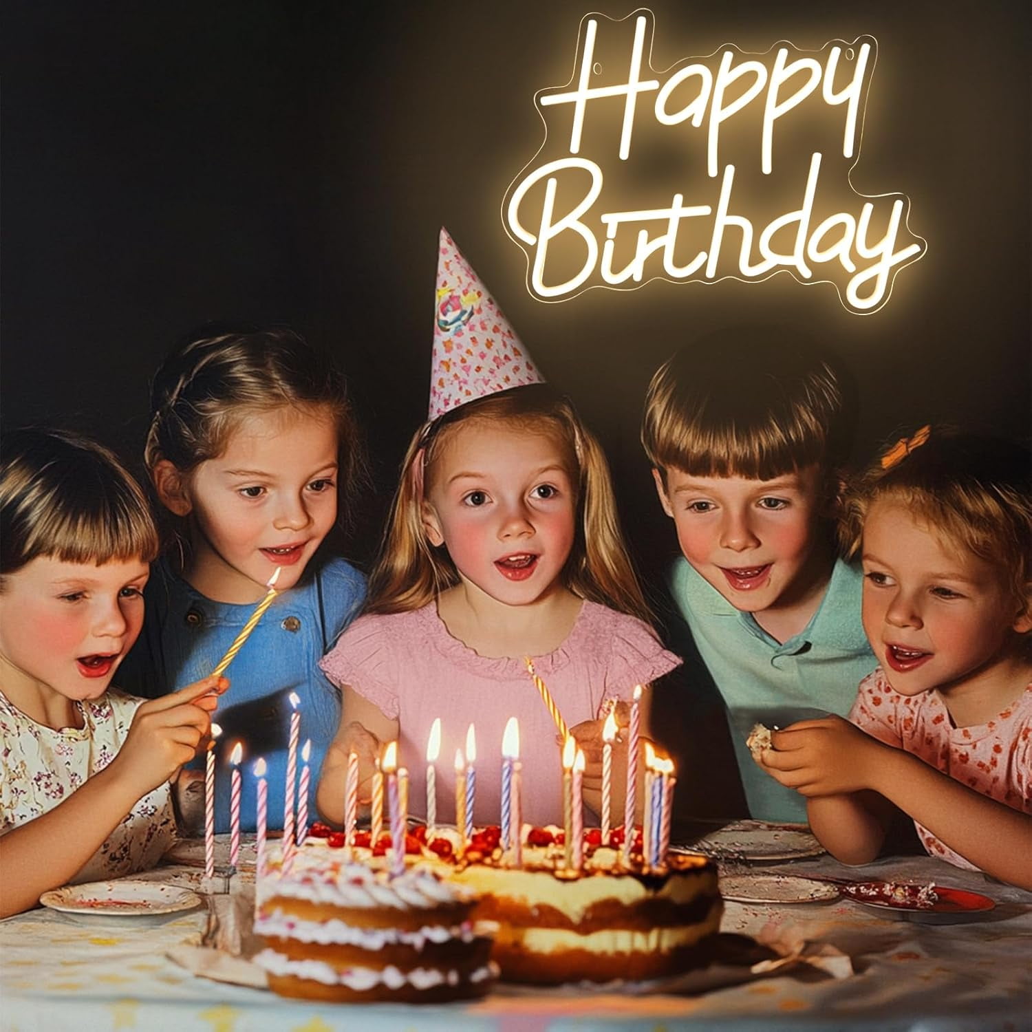 YTGRF-Happy Birthday Neon Signs for Party Decor Dimmable LED Birthday ...