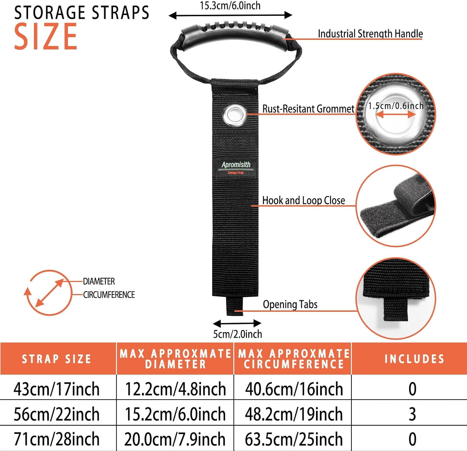 YTGRF-Heavy Duty Storage Hook and Loop Straps with Handle 3 Pack 21 ...