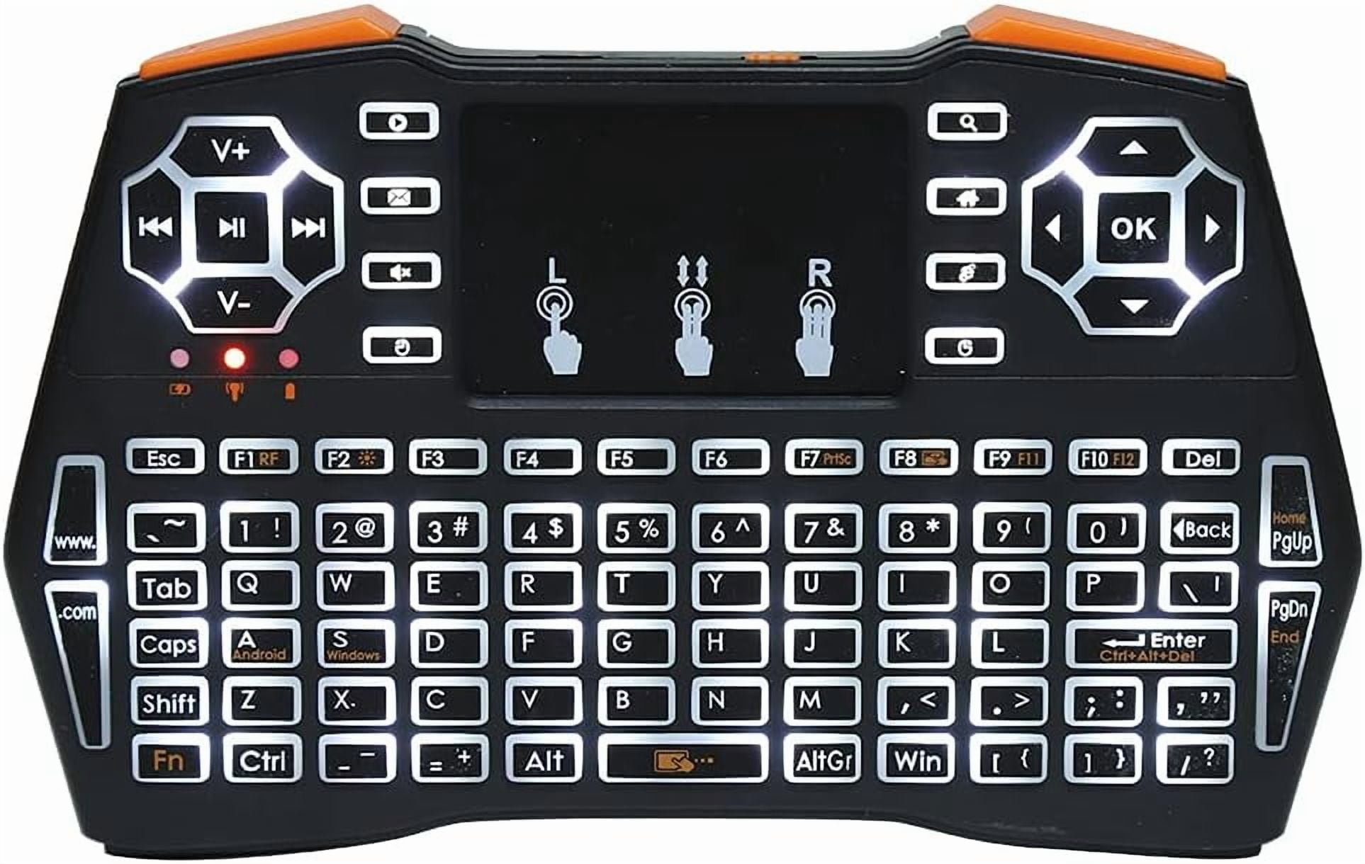 YTGRF-I8 Plus LED Backlight Keyboard,2.4GHz Mini Wireless Keyboard ...