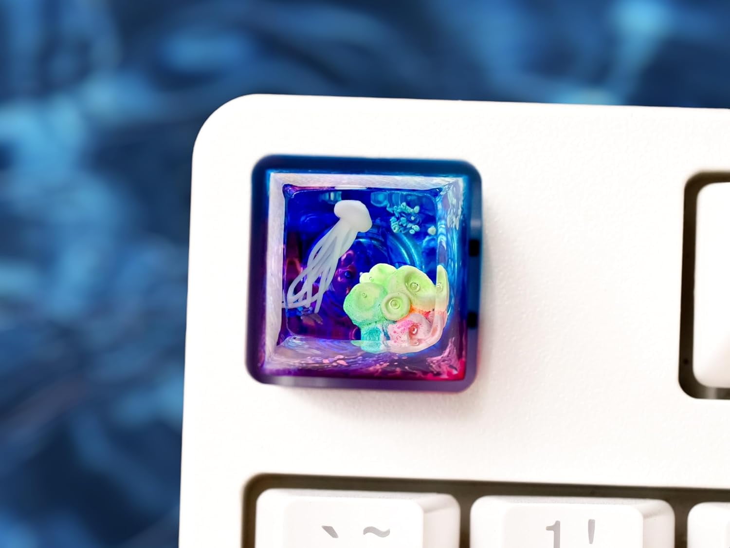 YTGRF-Jellyfish Keycap Rainbow Coral Garden Handmade Artisan Keycap ...