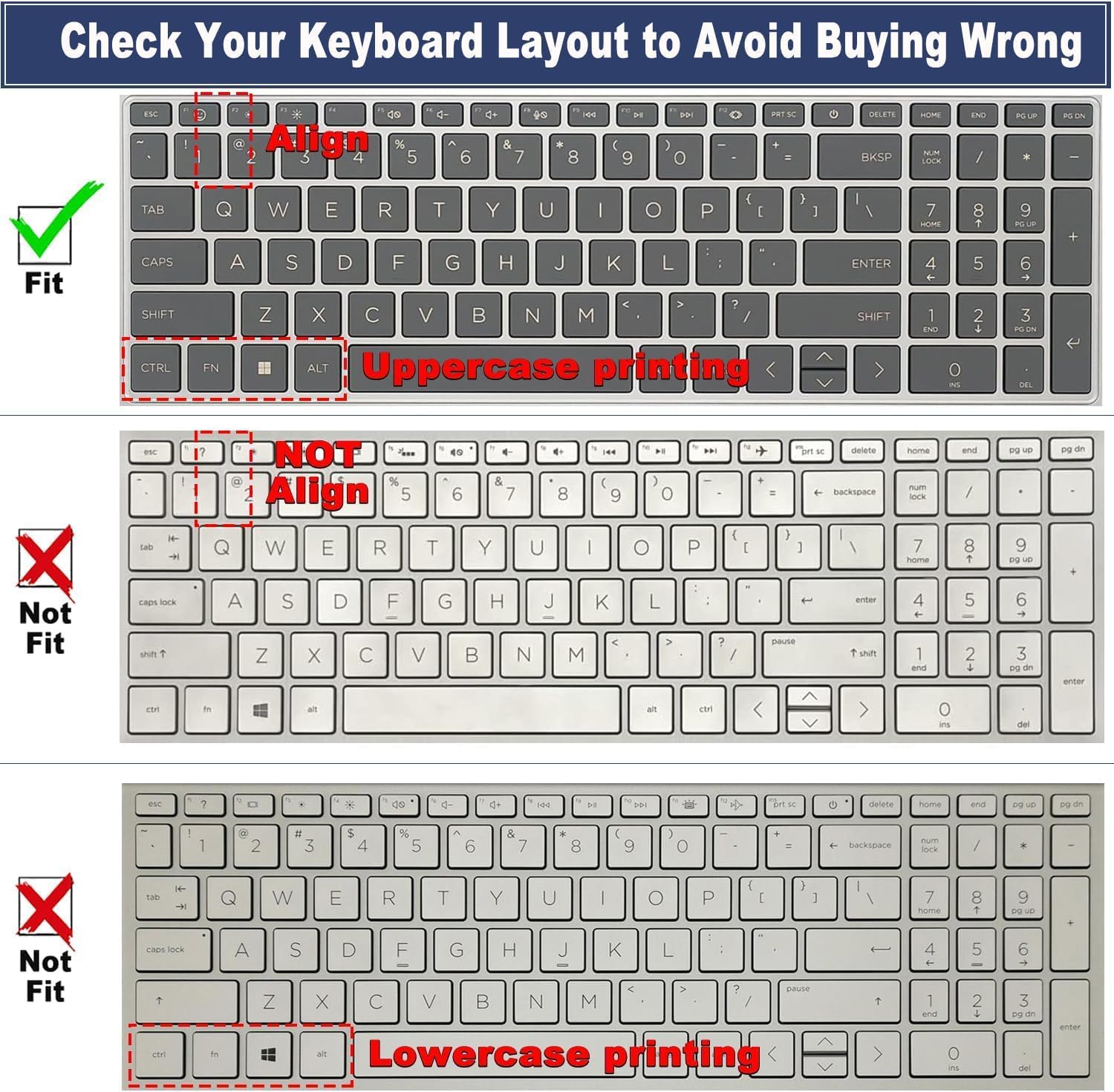 YTGRF-Keyboard Cover for 2025 2024 New HP 15.6 Laptop 15-fc 15-fd ...