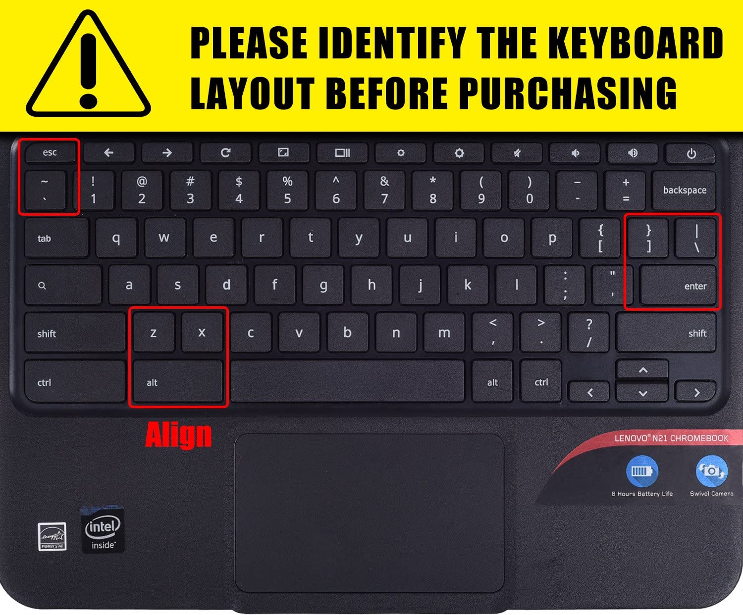 YTGRF-Keyboard Cover for Lenovo Flex 5 5i Chromebook 13.3" /Chromebook ...