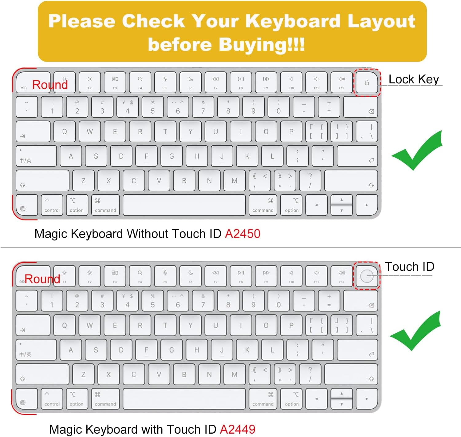 YTGRF-Keyboard Cover Skin for 2024-2021 Apple iMac 24 Inch Magic ...