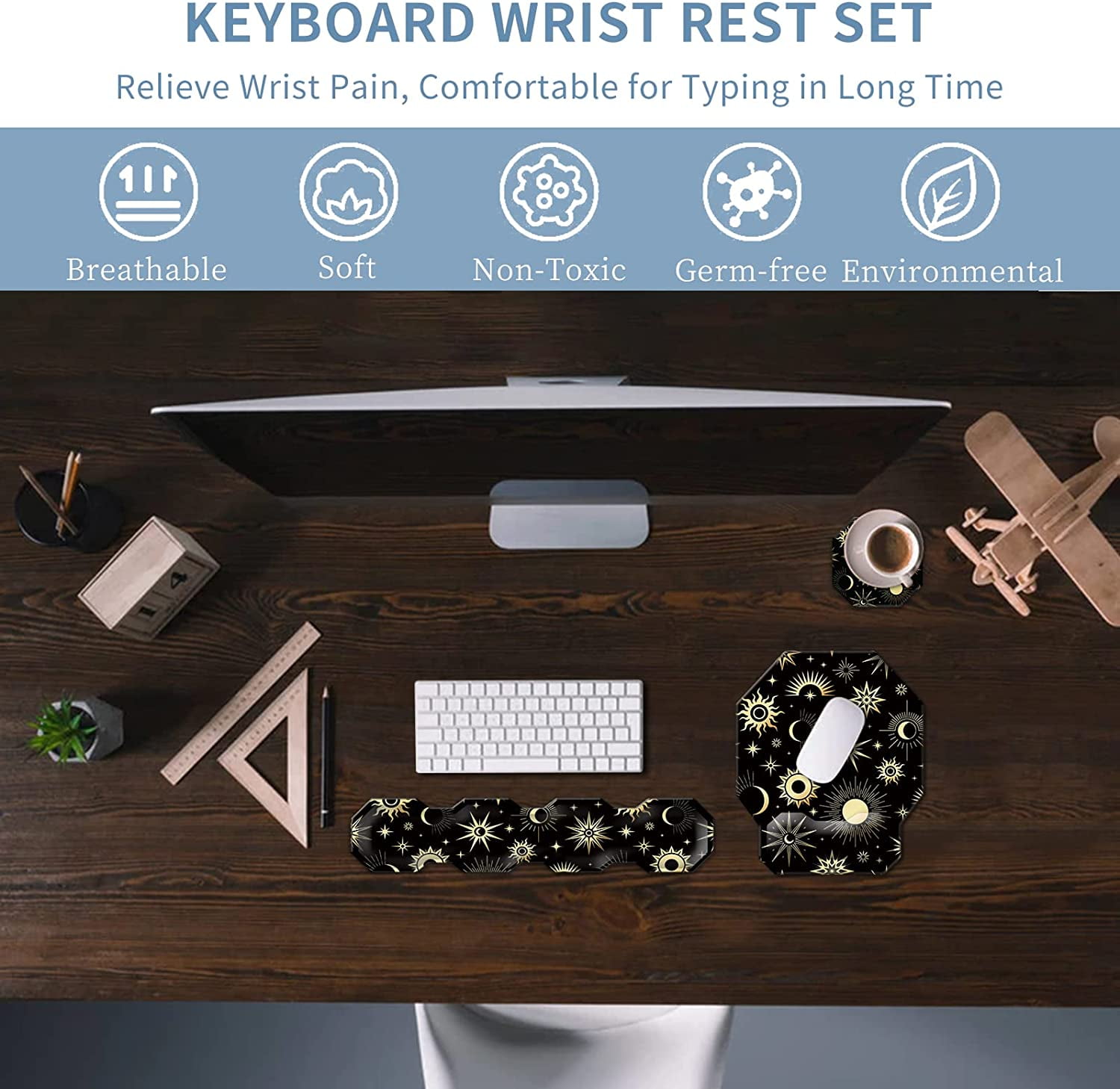 YTGRF-Keyboard Wrist Rest & Ergonomic Mouse Wrist Rest Pad Set, Octagon ...