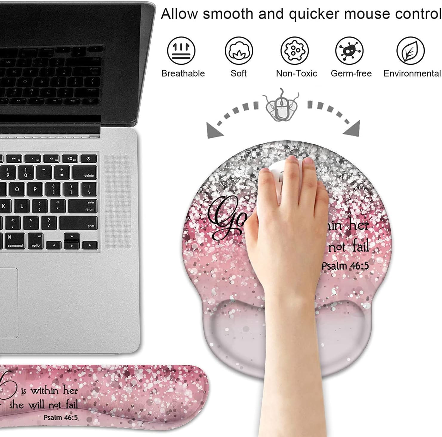 YTGRF-Keyboard Wrist Rest and Mouse Pad Wrist Support Set with Coasters ...