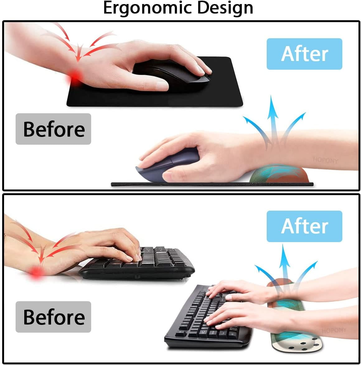YTGRF-Keyboard Wrist Rest and Mouse Wrist Rest Pad + Coaster,Made of ...